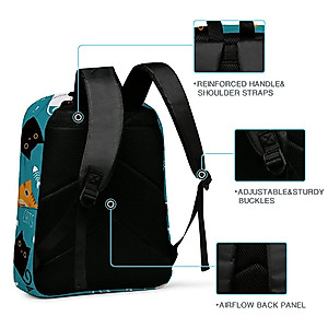 YCGRE Cat School Backpack, Lightweight Cute Kids Backpack Classic Bookbag Cool Daypack for Teen Boys Girls High School Student, 17 Inch