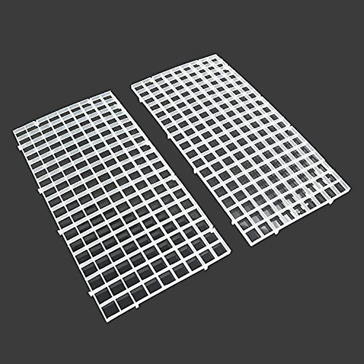 RLECS 2pcs 30cm x 15cm Plastic Grid Divider Tray Egg Crate Louvre Aquarium Fish Tank Bottom Isolation, White