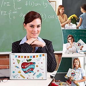 10 PCS Best Teacher Appreciation Gifts for Women,20 OZ Wine Tumbler Back to School Gifts for Teachers,Personalized Teacher Appreciation Day Gifts with Cosmetic Bag,Thank You Basket Box for New Teacher