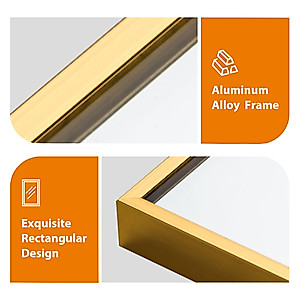 self Full Length Floor Mirror 65"×22" Metal Aluminum Alloy Frame Floor Mirror with Standing Holde Standing Hanging or Leaning Against Wall Mirror,Golden