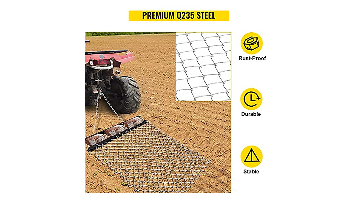 VEVOR 4' x 5' ATV Drag Mat for Landscape & Ground Prep