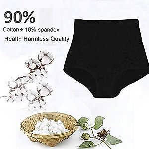 Max Shape Women's High Waist Tummy Control Silm Panty Plus Size Control Panties Black 6XL