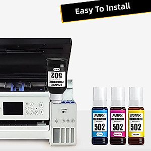 FASTINK Compatible T502 502 Refill Ink Bottles Replacement for Ecotank ET-4760 ET-ET-3760 ET-2760 ET-2750 ET-3750 ET-3710 ET-3700 ET-2700 ET-4750 ET-15000 Printer, 5-Pack