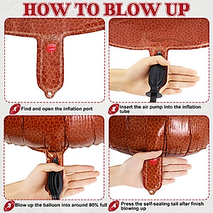 27 Inch Football Balloons, 6 Pcs Football Foil Balloons - Super Bowl & Tailgate Party Decor