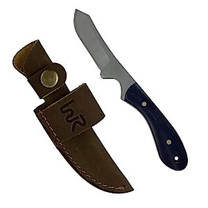 WHISKEY BENT HAT CO. Sendero Caper 440 Stainless Steel Fixed Blade Knife w/Leather Sheath (Nightfall)