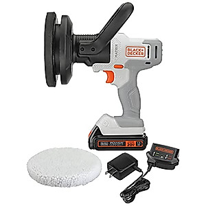 BLACK+DECKER MATRIX 20V MAX Buffer Kit, For Cars, Floors and Furniture, 3500 RPM, Battery & Charger Included, White (BCBMT120C1FF)