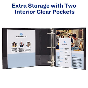 Avery Economy Showcase View 3 Ring Binder, 2 Inch Slant Rings, 1 Black Binder (19700)