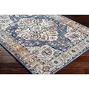 SURYA Ella Traditional Medallion Area Rug,6'7" x 9',Blue