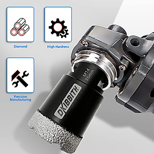 Dry Diamond Core Drill Bits 1-3/8 Inch (35mm) Tile Hole Saws for Porcelain Ceramic Tile Marble Brick Hole Saw with 5/8-11 Thread Plus 3/8 Inch Hex Shank Adapter