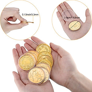 Tooth Fairy Gold Coins for Kids Boys Girls Lost Teeth Reward Commemorative Coin Tooth Fairy Golden Coin with Plastic Case No Fading Tooth Fairy Commemorative Coin for Lost Tooth Kids (10 Pieces)