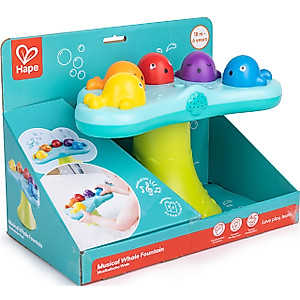 Hape Music Fountain Bath Toy| Whale Bathtub 2 Play Modes Toy with Music| Bathroom Shower Toy for Toddlers
