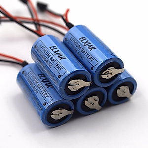 elxjar (5-Pack) 3V PLC Lithium Replacement Battery for Mitsubishi Q6BAT, 130376, CR17335SE-R, BKO-C10811H03 - PLC Programmable Logic Control