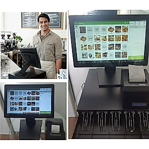 Kathring 15 Inches Capacitive LED Touch Screen Monitor, VGA Input Touchscreen with Adjustable POS Stand for Office, Retail, Restaurant, Bar, Gym, Warehouse