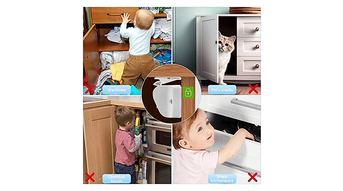 Child Magnetic Cabinet Locks for Baby Proofing Safety