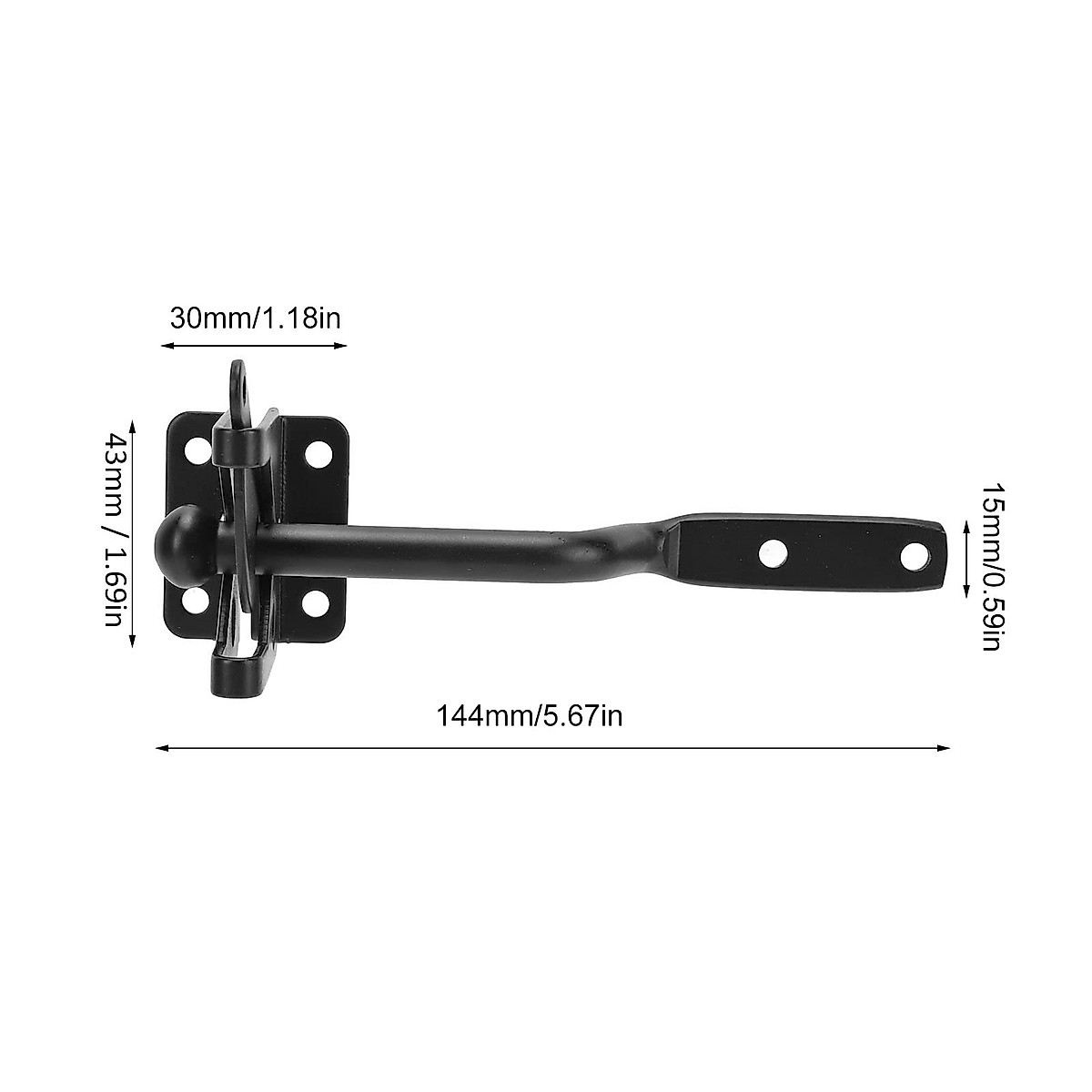 VTOSEN Black Door Locks Hasp Latch - Carbon Steel Security Padlock Clasp for Sheds, Closets, Lockers - Wood Fence Gate Latch, Door Hinge, Garden Door Lock