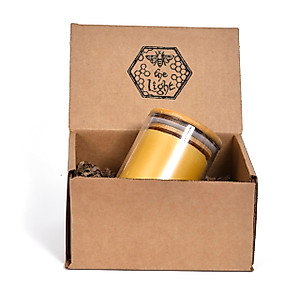 BeeTheLight Beeswax Jar Candle - 100% Pure USA Bees Wax in Glass Container - All Natural Light Honey Scent