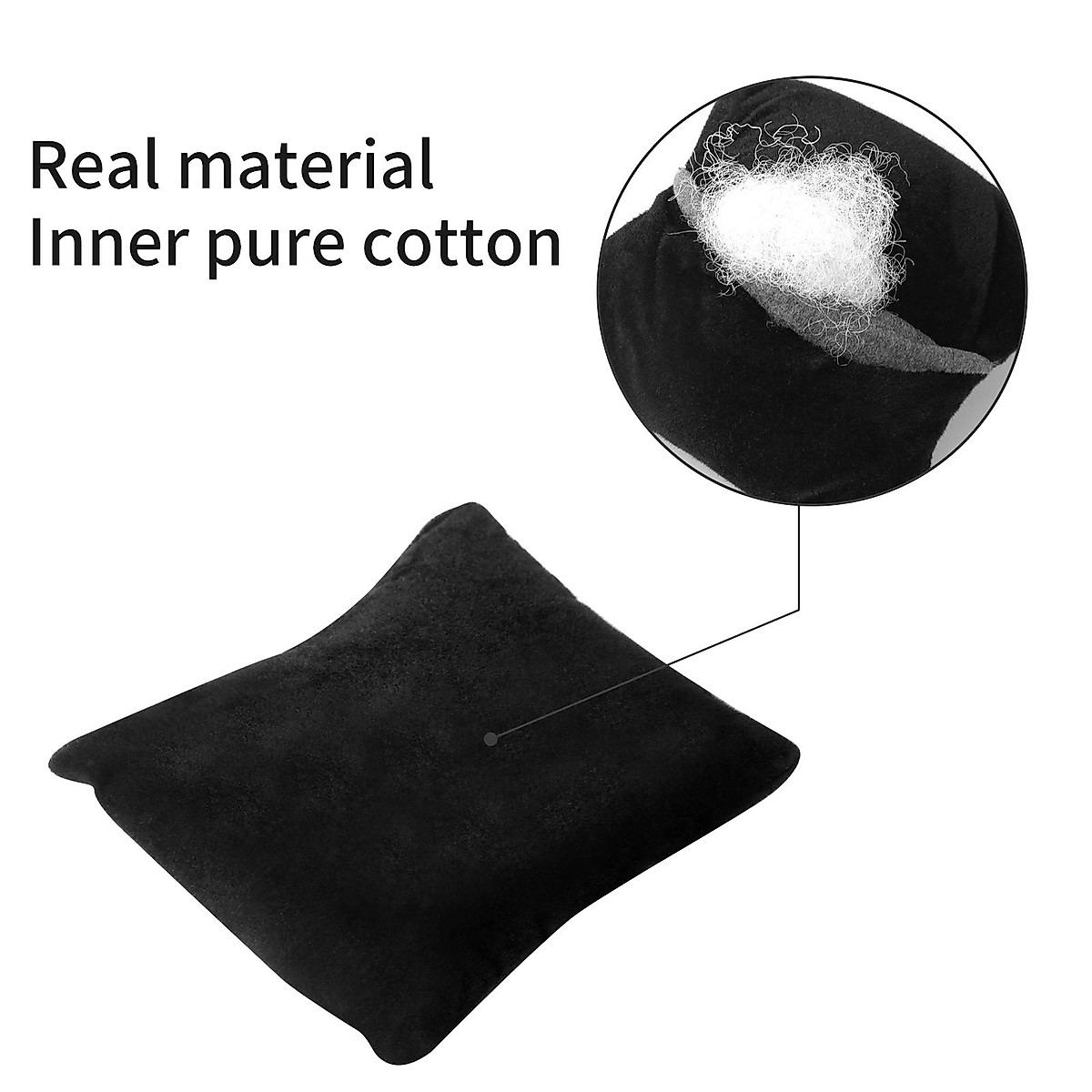 Golden Pearl 6pc-Velvet Small Bracelet/Watch Pillow Jewelry Displays (Black)