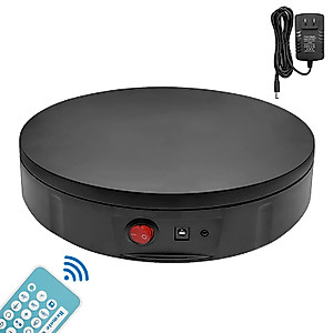 ZLMONDEE 220LB Motorized Rotating Display Stand Remote Control, 360 Degree Electric Rotating Turntable for Photography Products Display or Cake Display, Jewelry, 3D Models (Black)