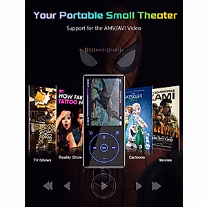 48GB MP3 Player with Bluetooth 5.0: Portable Lossless Sound Music Player with HD Speaker,2.4" Screen Voice Recorder,FM Radio,Touch Buttons,Support up to 64GB for Sport, Earphones Included