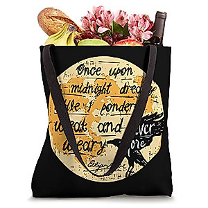 Once Upon A Midnight Edgar Allan Poe Raven Quote Nevermore Tote Bag