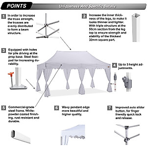 ABCCANOPY Patio Pop Up Canopy Tent with Curtain 10x20 Event-Series (White)