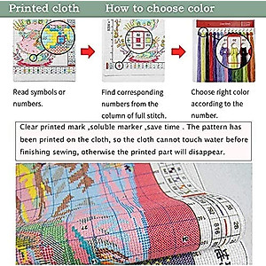 Adult Counted Cross Stitch Kits Religious Mary Flower 40X50CM 14CT Holiday Gift DIY Embroidery Starter Kits Easy Patterns Embroidery for Girls Crafts Cross-Stitch Supplies NeedleworkThe