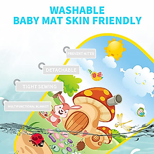 MORITA BOKUJO Baby Gyms Play Mats,Music Lights Deluxe Gym Tummy Time Padded Mat for Newborn Toddler Infants Activity Center for Infants.