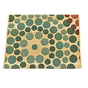 Unique Loom Outdoor Modern Collection Area Rug - Spark (2' x 6' 1" Runner, Beige/ Burgundy)