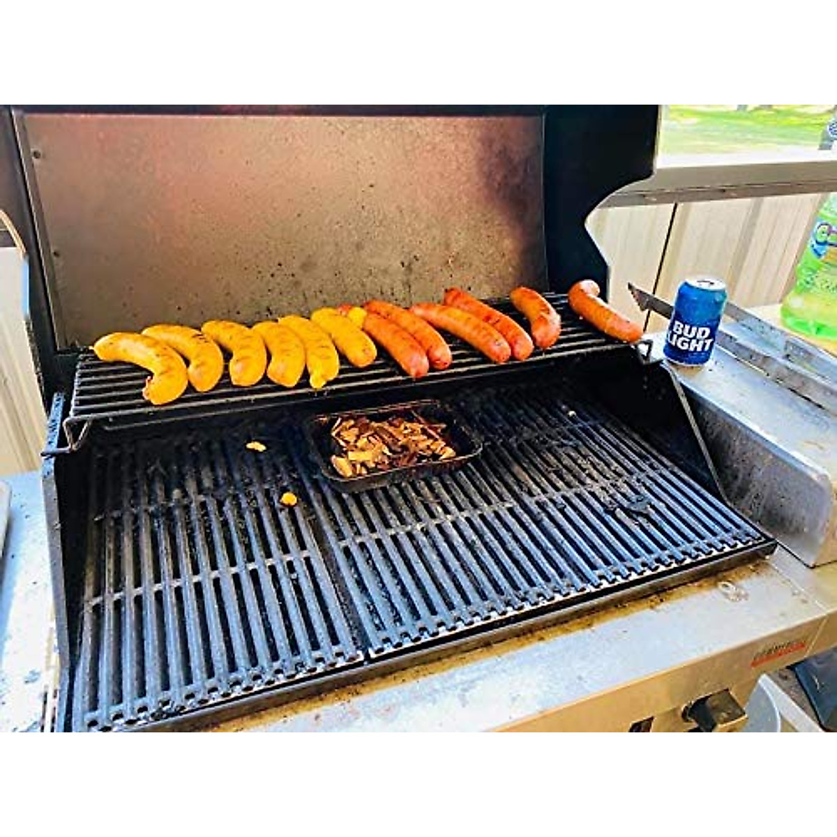 SafBbcue 17 in Cooking Grates Replacement Parts for Charbroil Tru Infrared Grill 463242715, 463242716, 463276016, 466242715, 466242815, Lowes 606682, 639322 Gas Grill, Cast Iron Cooking Grids, 3 Pack