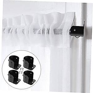 Cabilock 8 Pcs Closet Flange Code Curtain Accessories Shelves Brackets Shower Rod Holder Shower Rod Support Curtain Rod Hanging Brackets Shower Curtain Pole Socket U Shape Shelf Support