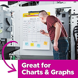 Post-it Super Sticky Easel Pad, 25 x 30 Inches, 30 Sheets/Pad, 2 Pads (560), Large White Grid Premium Self Stick Flip Chart Paper, Super Sticking Power