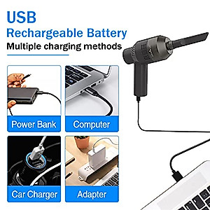 Keyboard Cleaner Powerful Rechargeable Mini Vacuum Cleaner, Cordless Portable Vacuum-Cleaner Tool for Cleaning Dust, Hairs, Crumbs, Scraps for Laptop, Piano, Computer, Car, Makeup Bag, Pet House