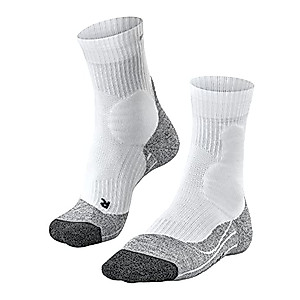 FALKE Men's TE2 Tennis Socks, Breathable Quick Dry, Mid Calf, Medium Cushion, Stabilizing High Protection Sock, White (White-Mix 2020), 10.5-11.5, 1 Pair