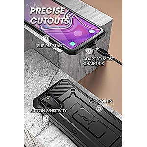 SUPCASE Unicorn Beetle Pro Series Designed for Samsung Galaxy S20 FE (2020 Release), Full-Body Dual Layer Rugged Holster & Kickstand Case with Built-in Screen Protector (Black)
