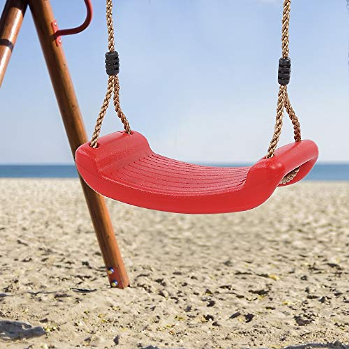 Childrens Garden Swing Seat, Stable PVC Kids Swing Seat Replacement, Plastic Swing Seat for Children, Easy Installindoor, Rope Swing for Adults & Kids, Weatherproof Garden Accessories(Red)