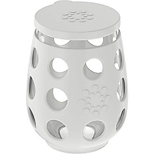 Lifefactory Wine Glass with Wine Covers and Protective Silicone Sleeve, 4 Count (Pack of 1), Carbon, Dusty Purple, Aqua Teal, Stone Gray