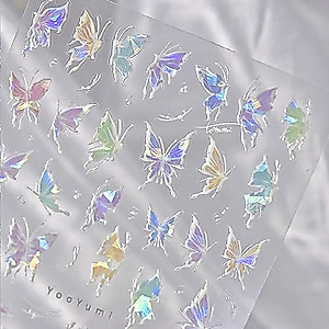 4Sheets 5D Gold Nail Art Stickers Classic Totems Moon Star Butterfly Delicate Nail Art Decal Supplies for Women Salon DIY Acrylic Nails Design (Gold Totems)