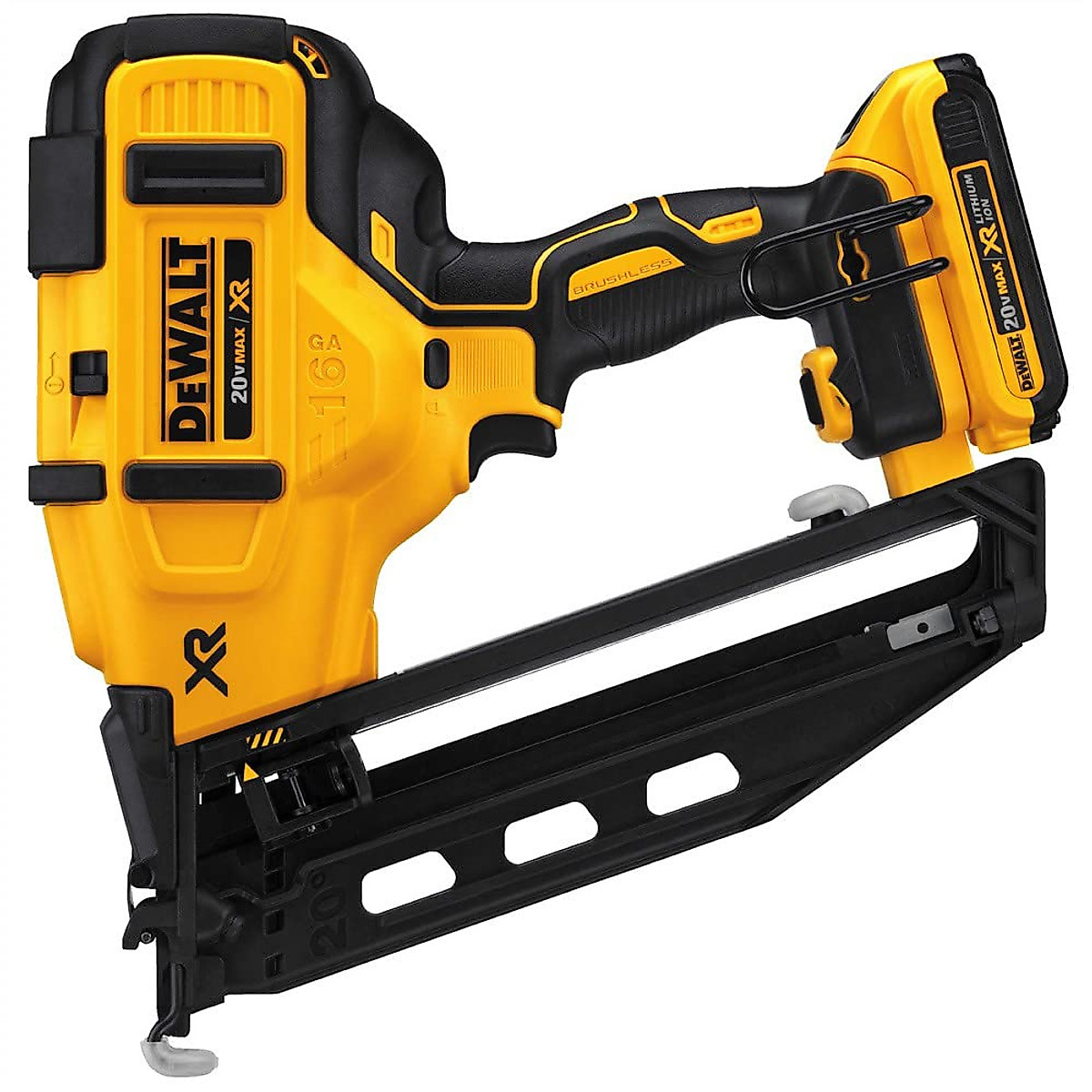 Dewalt DCN660D1R 20V MAX 2.0 Ah Cordless Lithium-Ion 16 Gauge 2-1/2 in. 20 Degree Angled Finish Nailer Kit (Renewed)