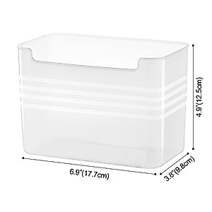 Poeland Refrigerator Organizer Box, Fridge Side Door Storage Containers Plastic Translucent Pack of 3