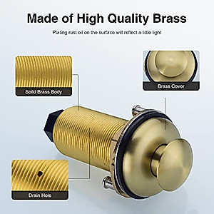Brushed Gold Garbage Disposal Air Switch Kit with Single Outlet Sink Top Waste Disposal Solid Brass On/Off Air Button Food and Waste Disposals Part