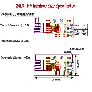 HiLetgo 4pcs NRF24L01+ Wireless Transceiver Module2.4G Wireless Transceiver Module