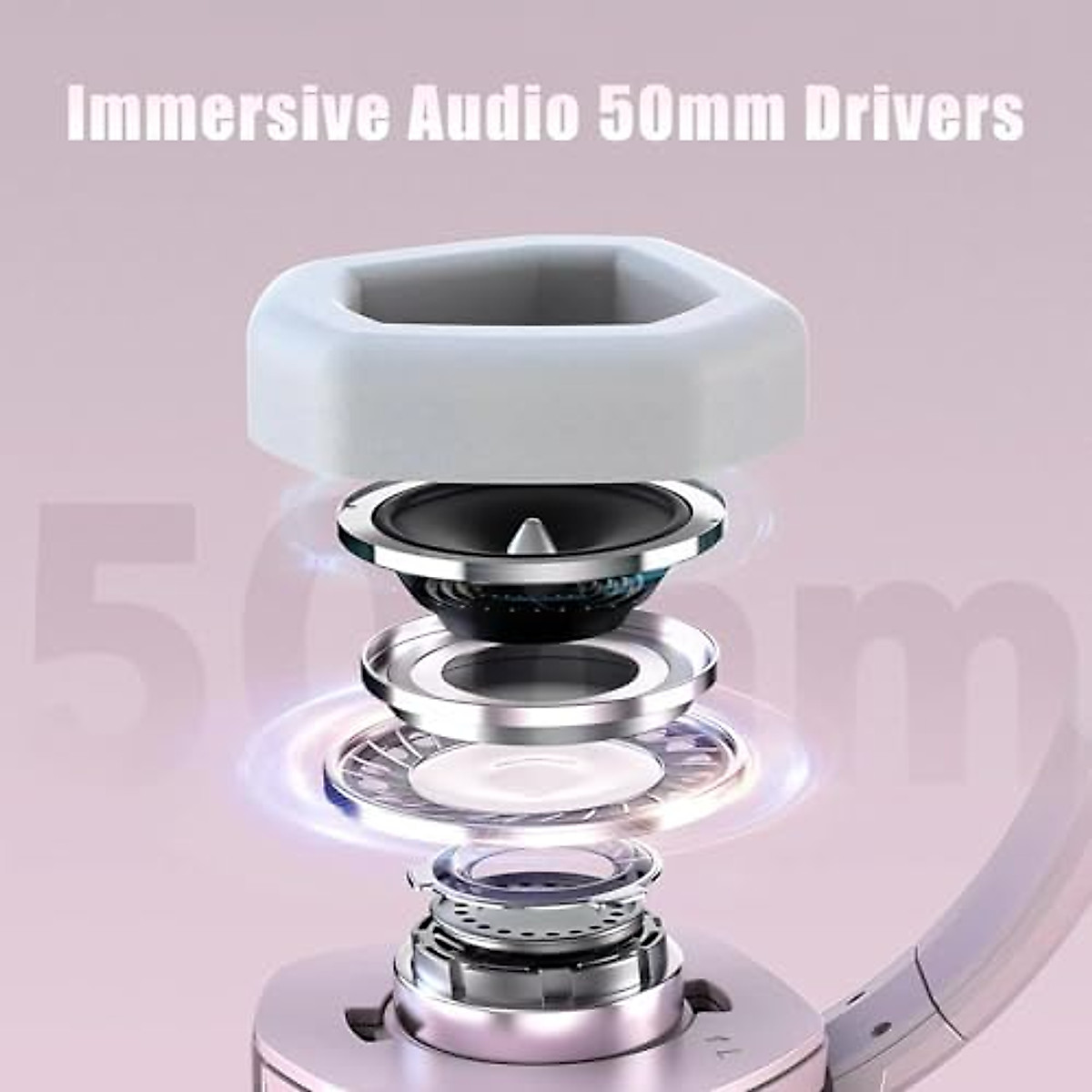 NUBWO G06 Dual Wireless Gaming Headset with Mic for PS5, PS4, PC, Mobile, Switch: 2.4GHz Wireless + Bluetooth - 100 Hr Battery - 50mm Drivers - Pink