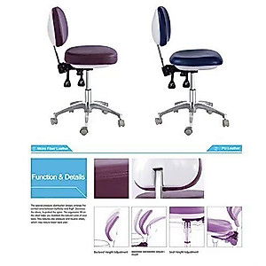 Global-Dental Deluxe Mobile Chair Doctor's Stool with Backrest Micro Fiber Leather