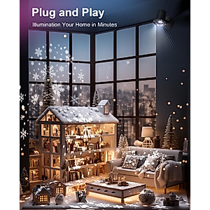 aandz Christmas Snowflake Projector Light, HD Dynamic LED Snow Lights Projection, IP65 Waterproof Outdoor Indoor Holiday Projection Lamp Decoration for Xmas Holiday, New Year, House, Party