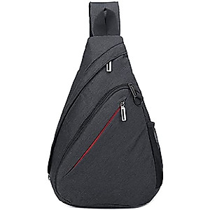 DDQYYSPP Lightweight Chest Bag Sling Bag Anti-Theft Crossbody Shoulder Daypack Outdoor Travel Hiking for Men Women (Grey) (Black)