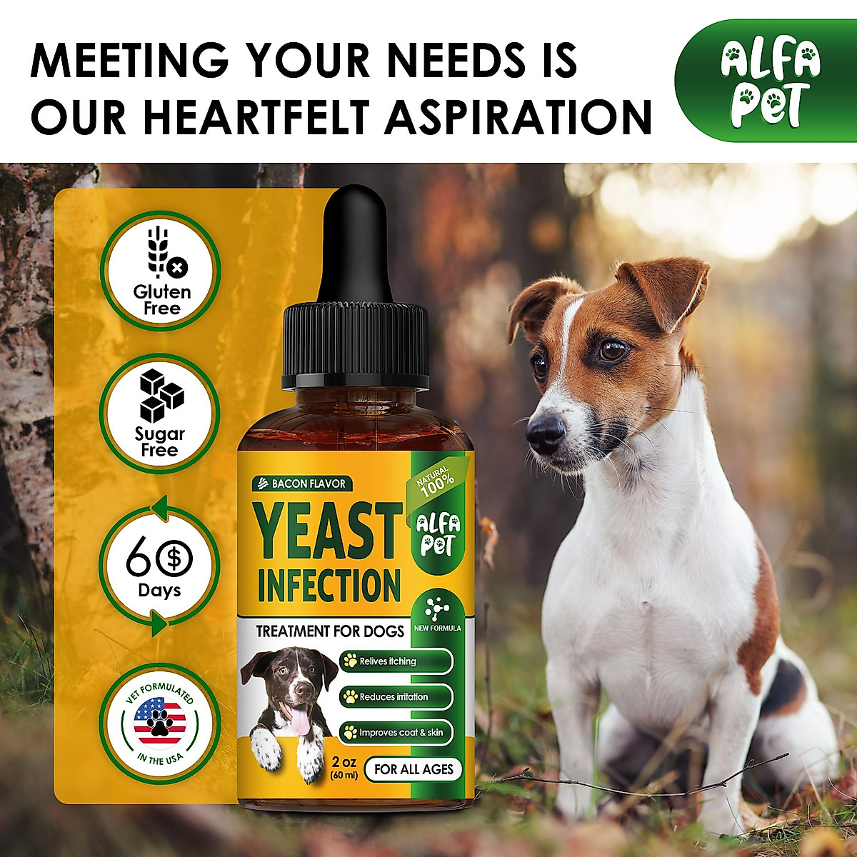 Yeast Infection Treatment for Dogs • Dog Yeast Infection Treatment in Drops • Solution for Dog Ear Yeast Infection, Irritation & Allergies • Best Itchy Skin Relief for Dogs • Herbal Ingredients • 2 Oz