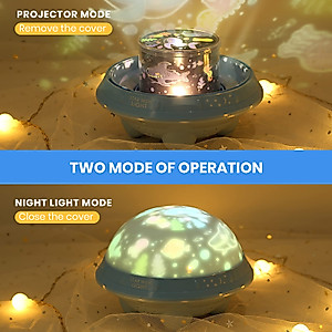 O WOWZON New Upgrade Night Light Musical Projector Star Light Projector for Bedroom, 5 Lighting Modes Mood Lights for Baby Kids Room with Remote Control,7 Sets of Film,255 Stories&Songs