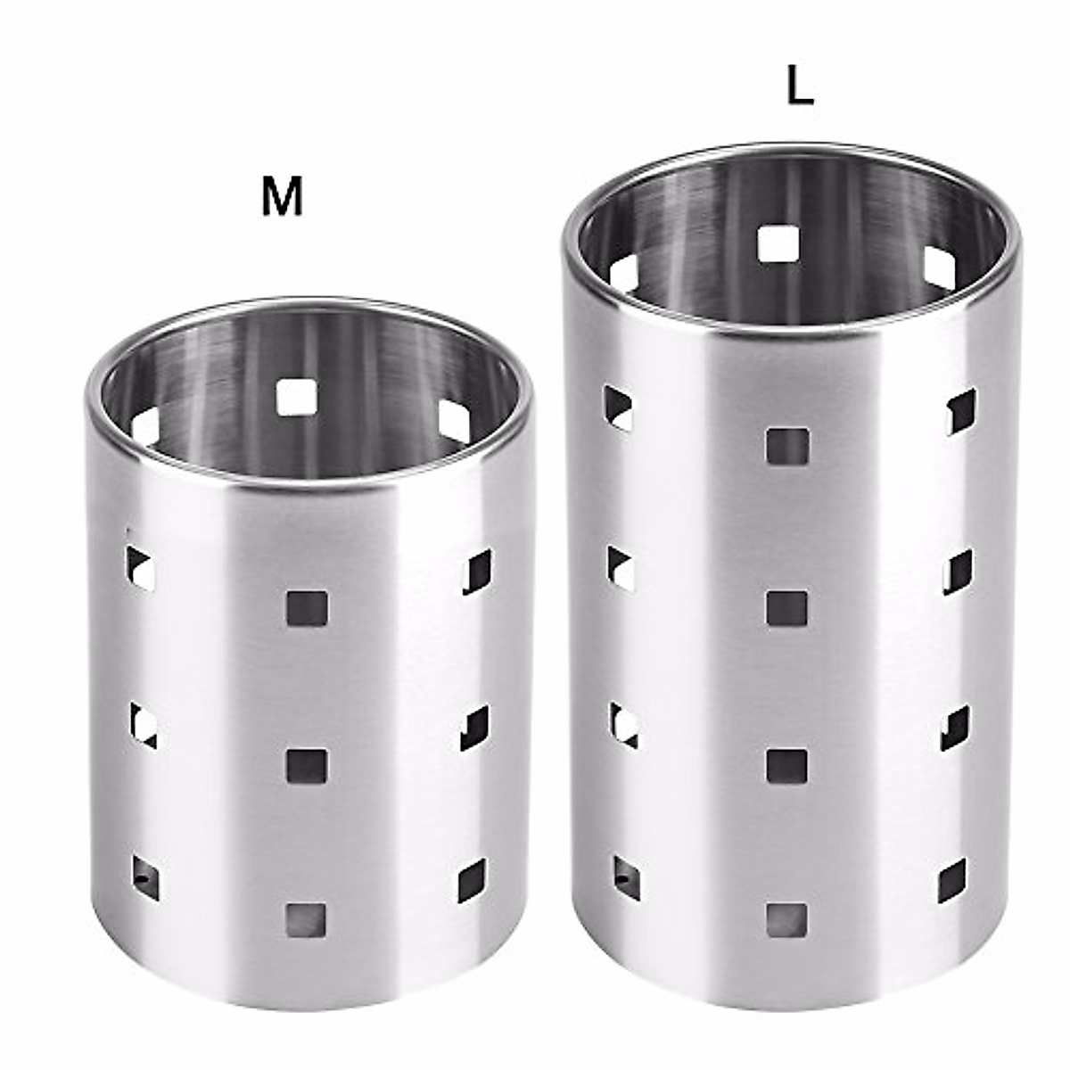 GLOGLOW Utensil Holder Stainless Steel, Kitchen Utensil Holder Caddy, Chopsticks Cutlery Cooking Utensil Organizers, Tableware Storage Rack(M)