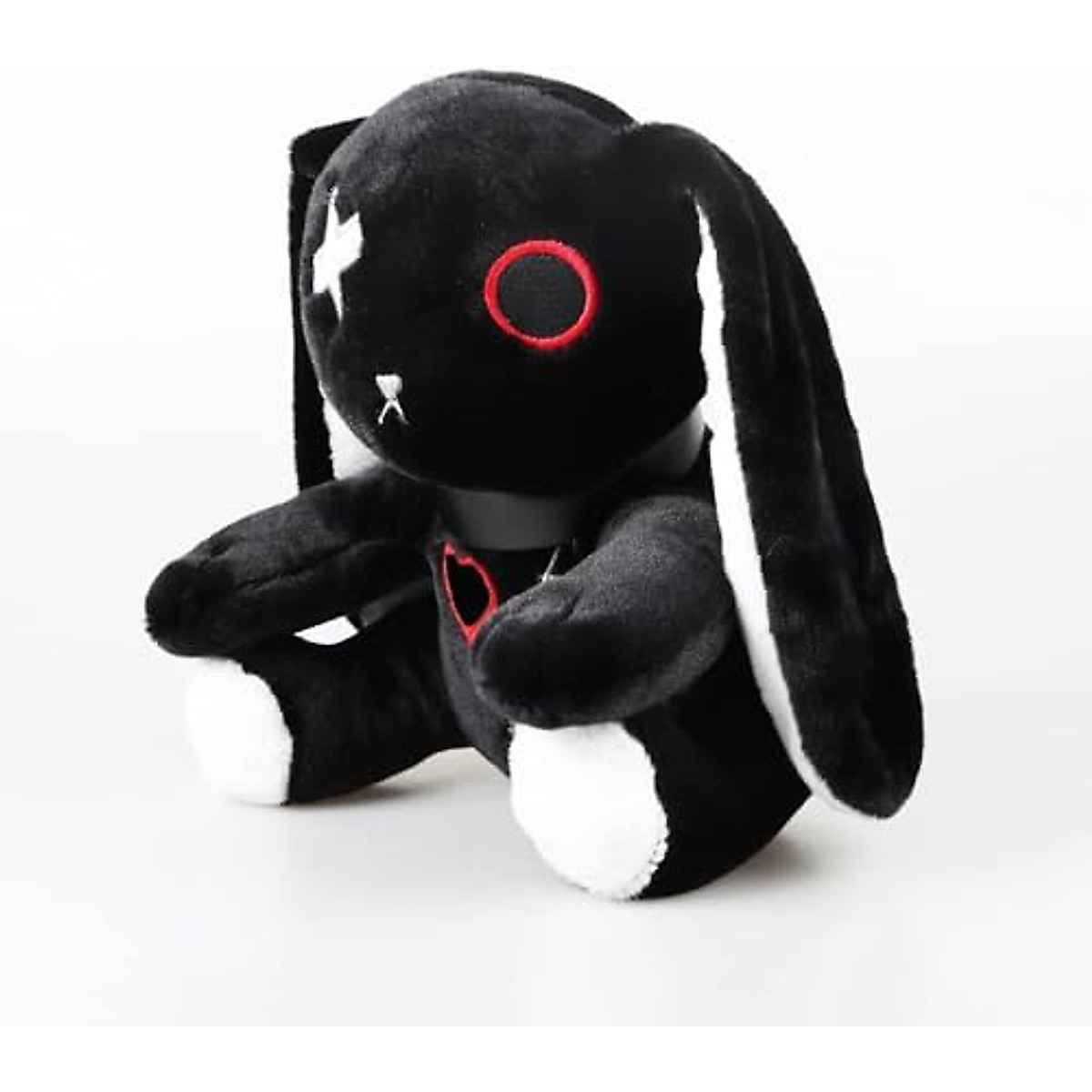 BIUBIULOVE Goth Rabbit Plush Toy, Gothic Bunny Plushie Stuffed Animal Toy, Dreadful Rabbit Doll for Halloween Easter Christmas Birthday Gift (Black, 10inch)