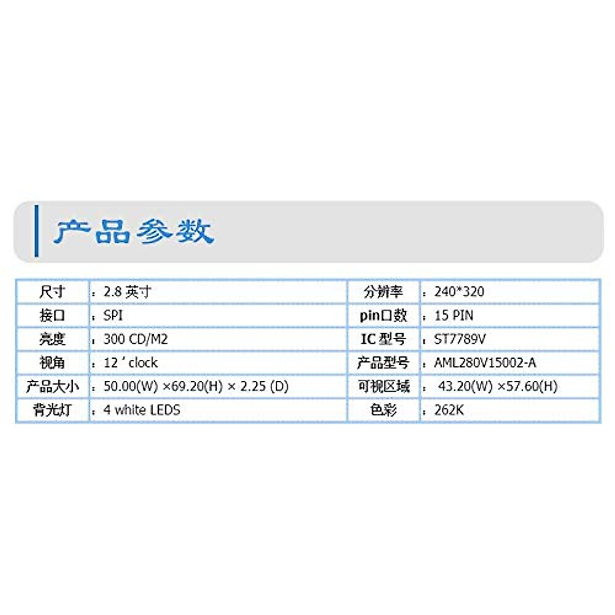 SANZAMELIN 2.8 inch 240 * 320 TN TFT LCD Screen Display with ST7789V Driver IC LCD Module